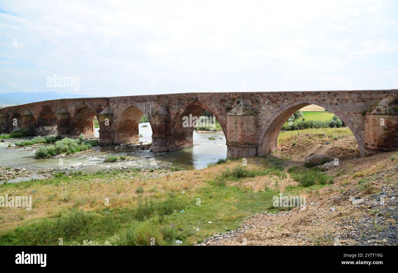 Coban Dede Bridge is located in Erzurum, Turkey. It was built in 1298 ...