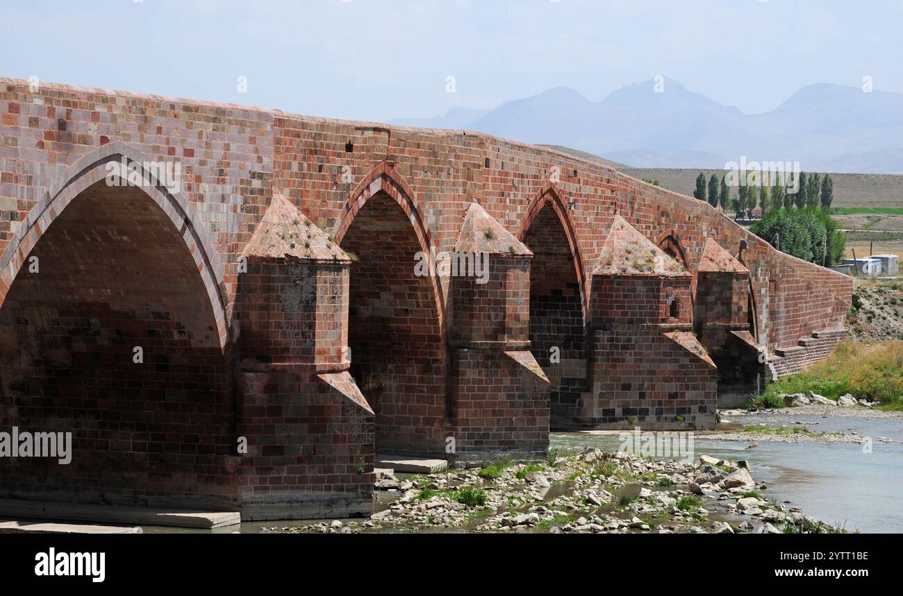 Coban Dede Bridge is located in Erzurum, Turkey. It was built in 1298 ...
