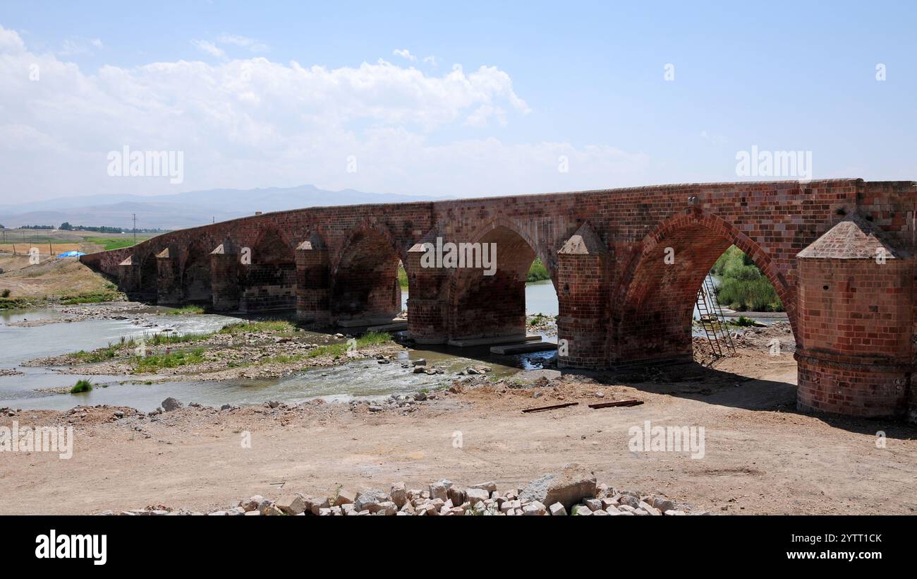 Coban Dede Bridge is located in Erzurum, Turkey. It was built in 1298 ...
