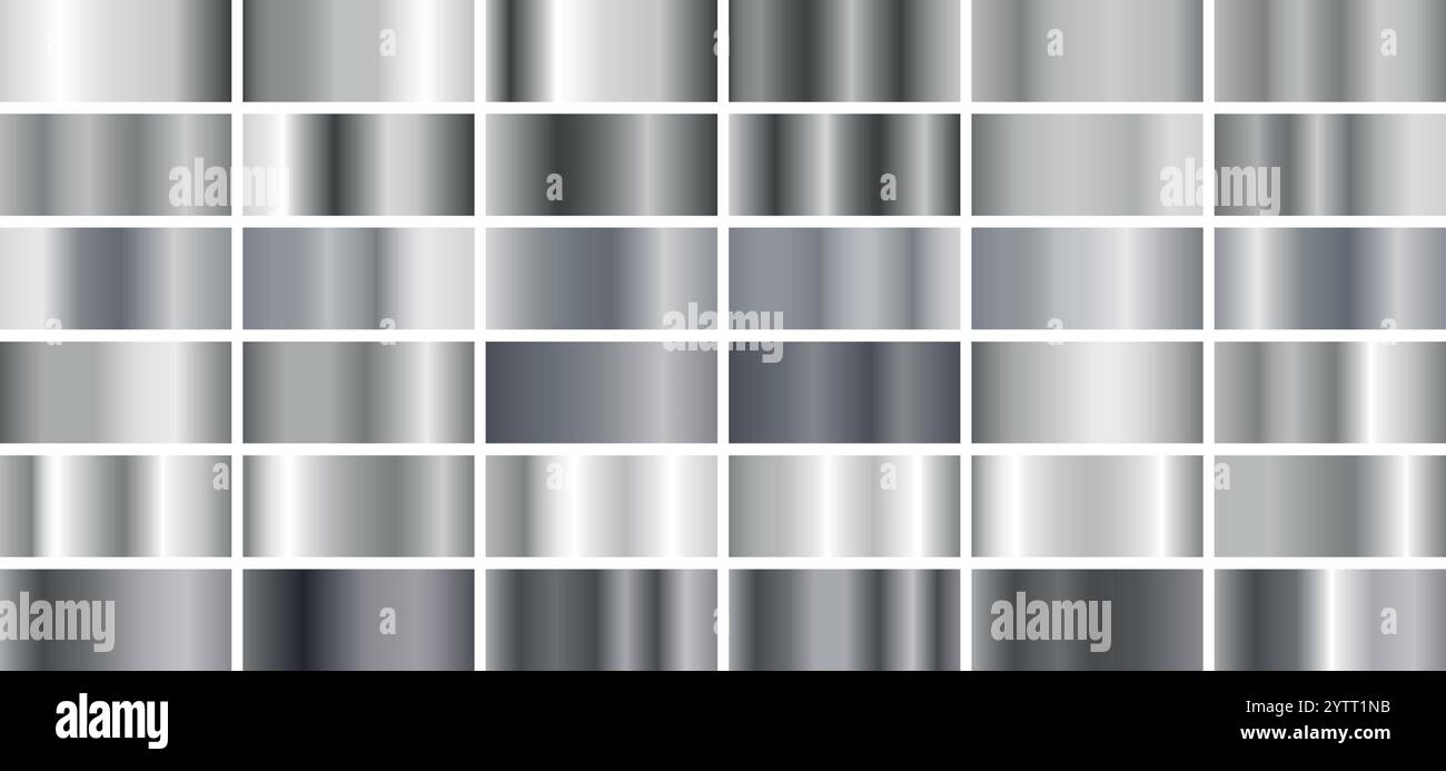 Set of silver gradients, silver, metal Stock Vector Image & Art - Alamy