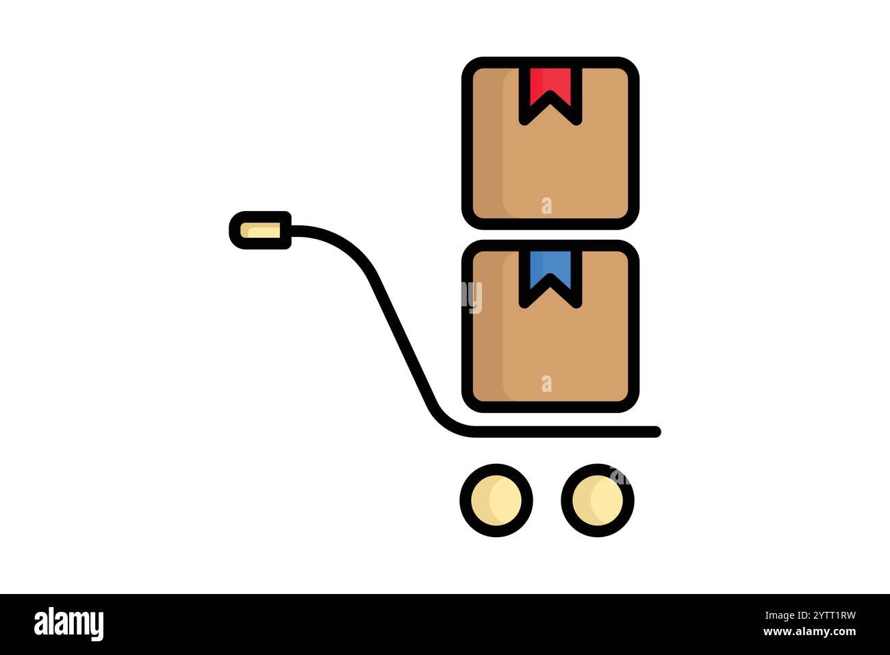 Logistics icon. colored outline icon style. cart with product. icon ...