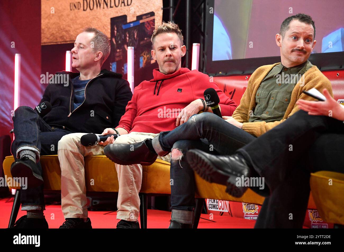 Billy Boyd, Dominic Monaghan und Elijah Wood auf der German Film Comic ...