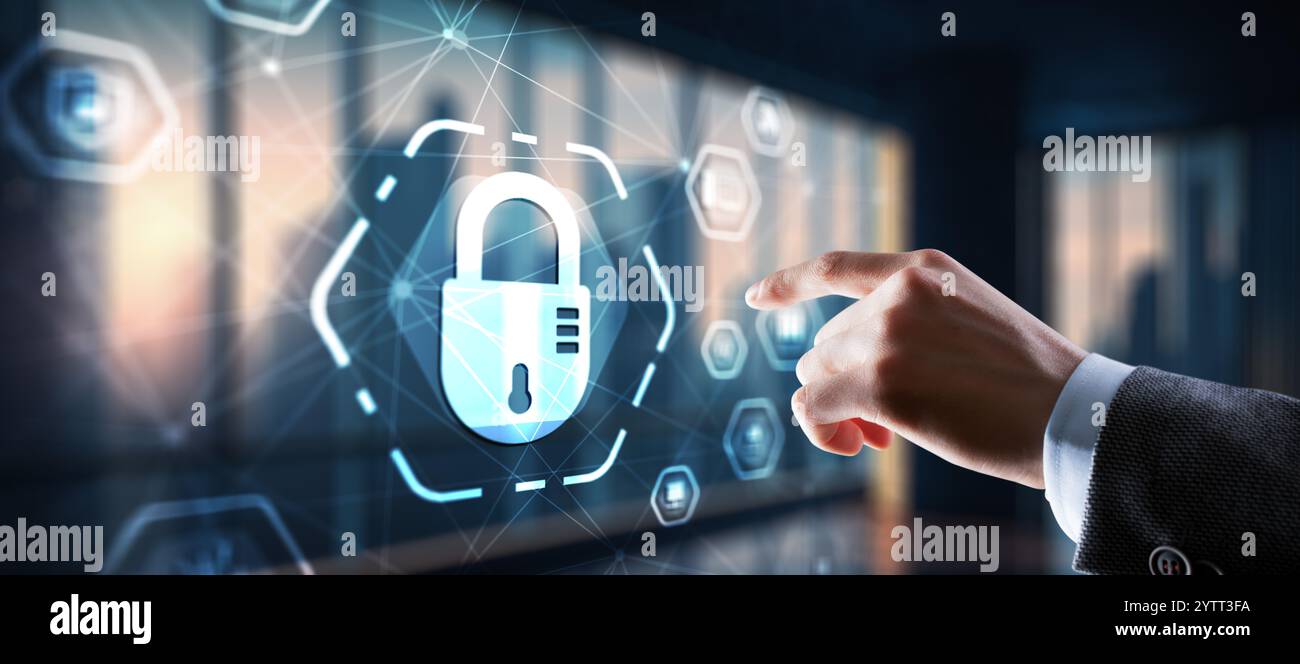 Cyber security system abstract technology background. Technology ...