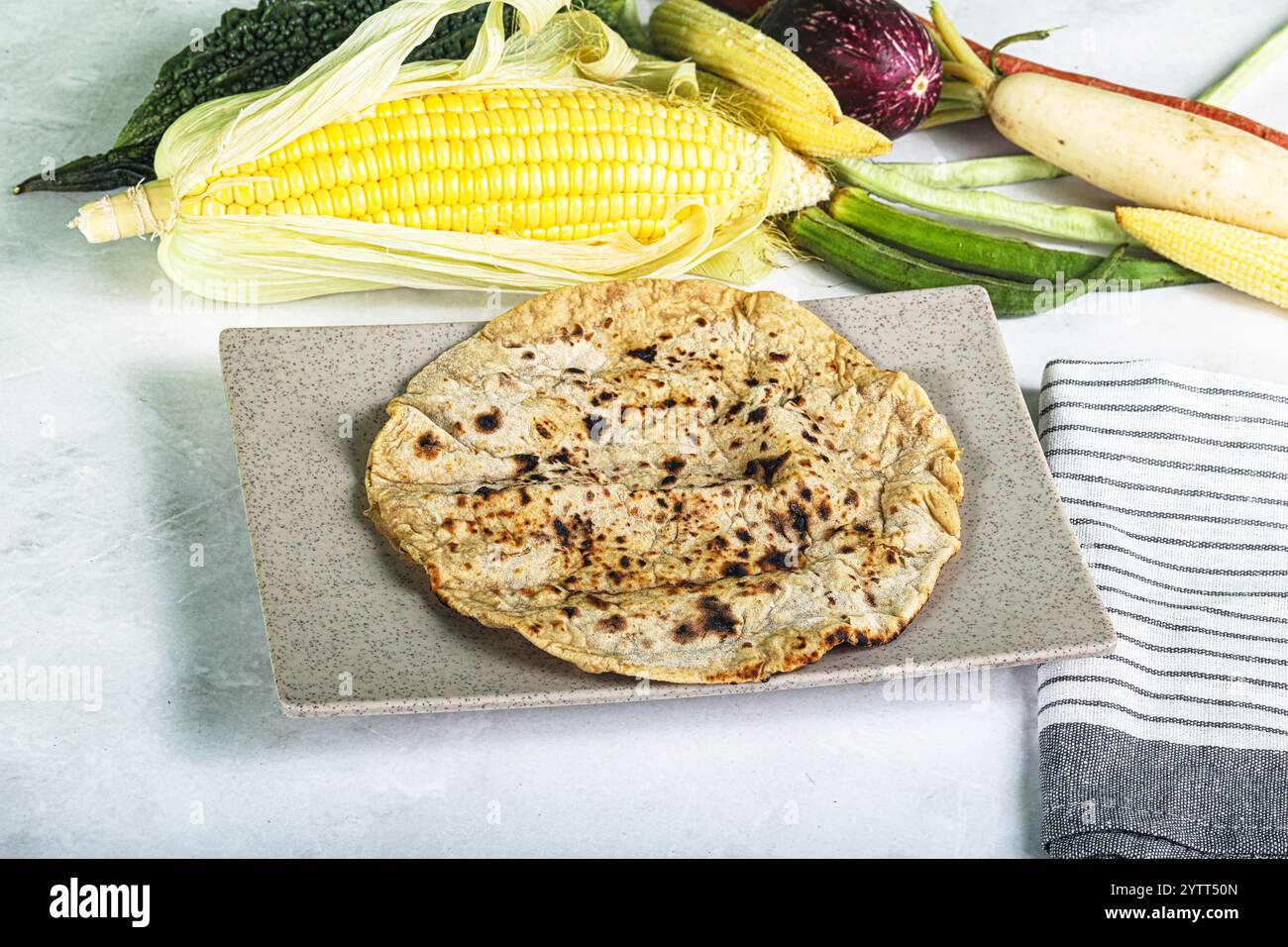 Indian traditional homemade tandoori bread - Roti Stock Photo - Alamy