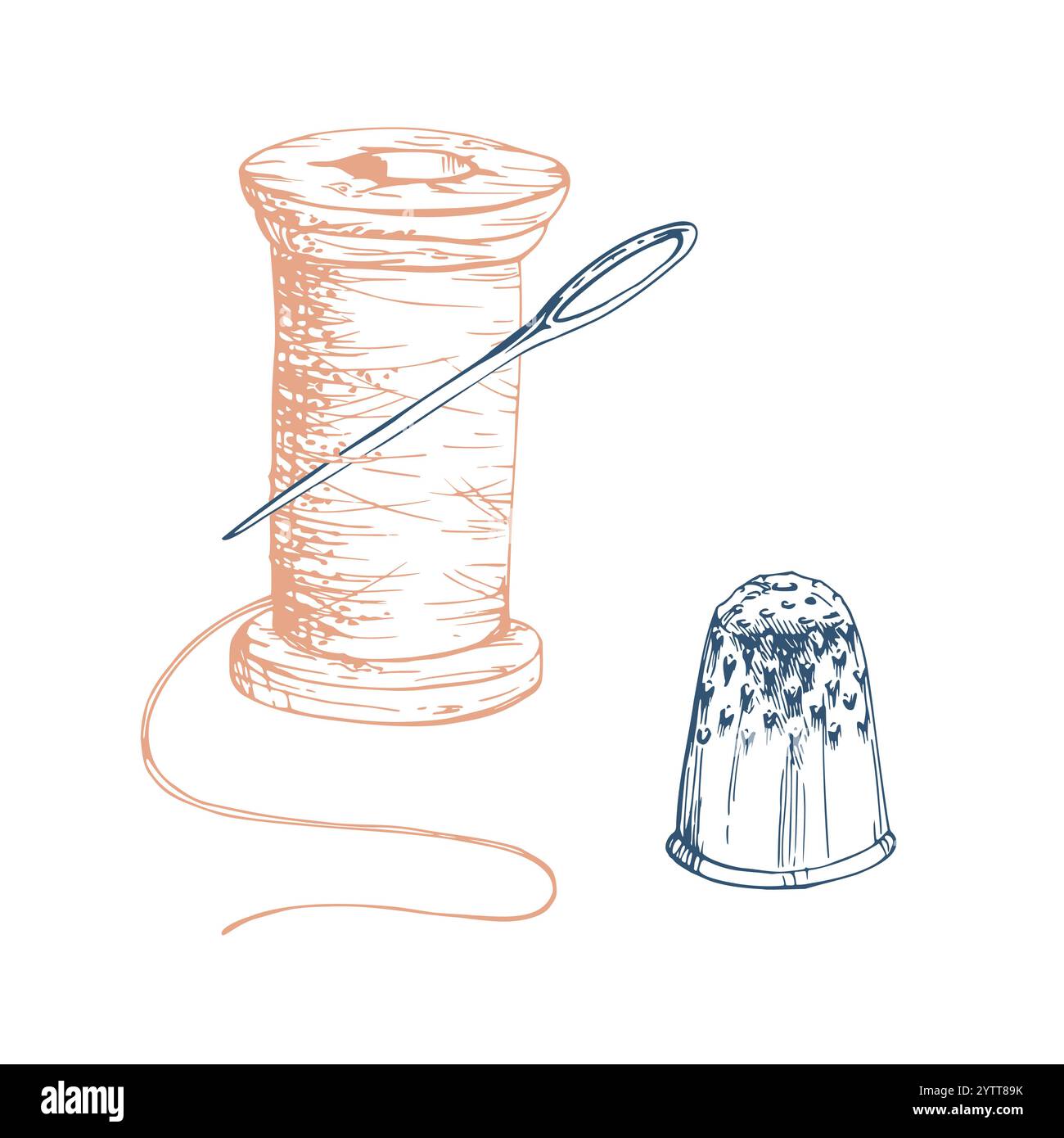 Wooden thread spool skein Stock Vector Images - Alamy