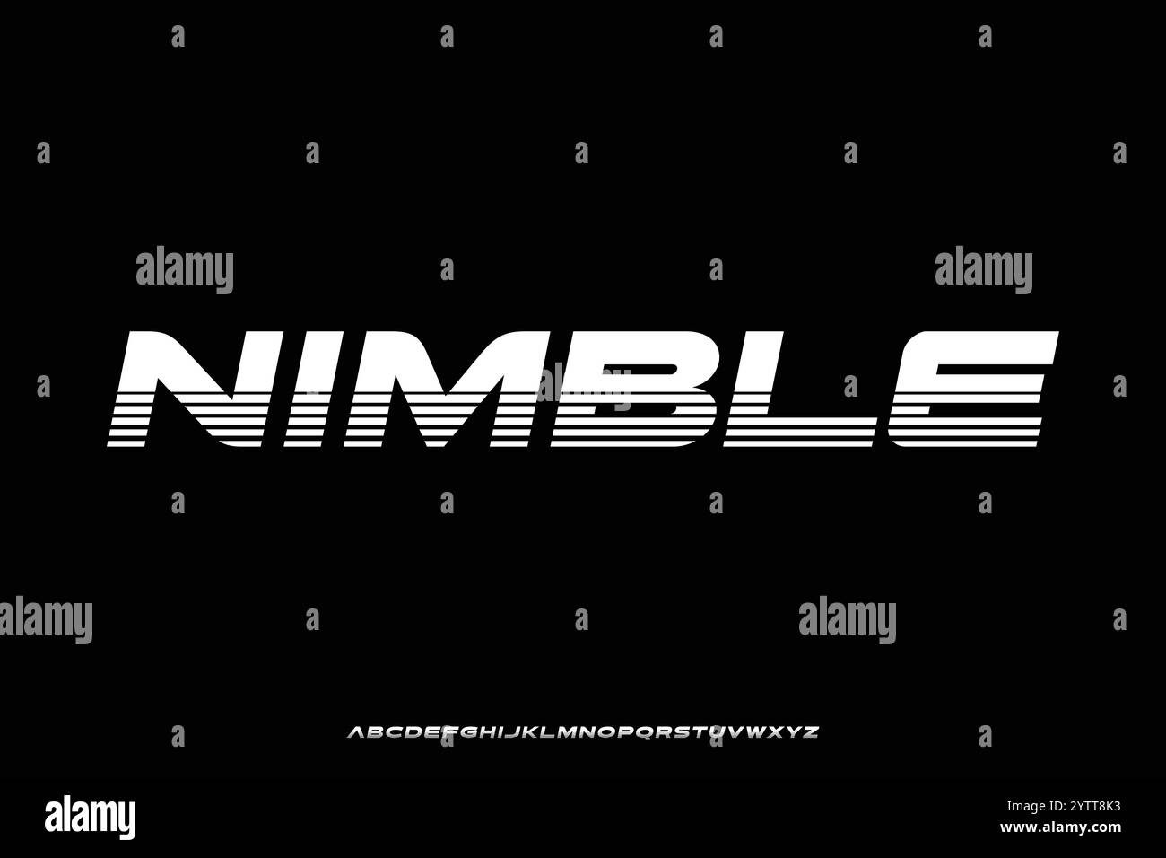 Modern futuristic slant alphabet display font vector with line stripe style Stock Vector Image ...