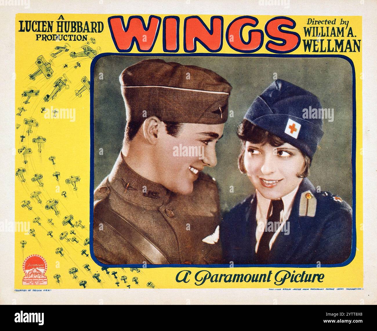 Wings (Paramount, 1928) Lobby card from the re-issue of the film with ...