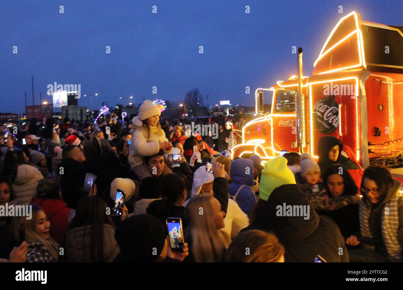 Coca Cola magical Christmas Truck and Santa Claus in PVA EXPO Prague ...