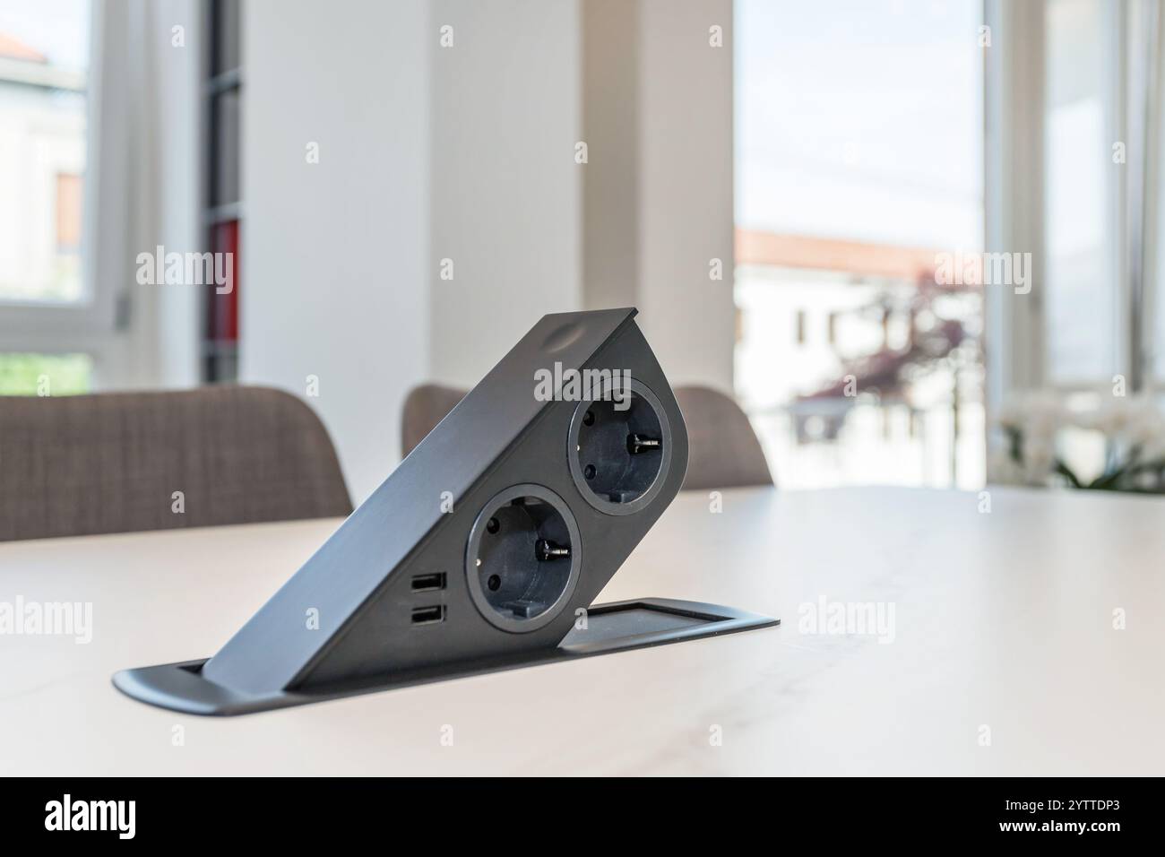 Table Built In Socket Fixed Retractable Power Strip For Home And Office New Technology Modern