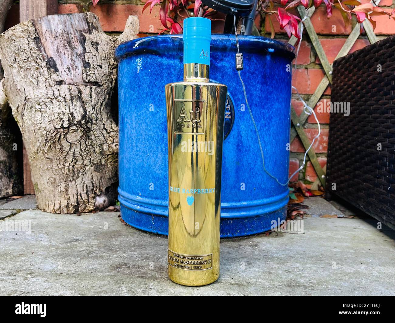 Au Vodka Blue Raspberry, an ultra-premium flavoured Vodka Stock Photo ...