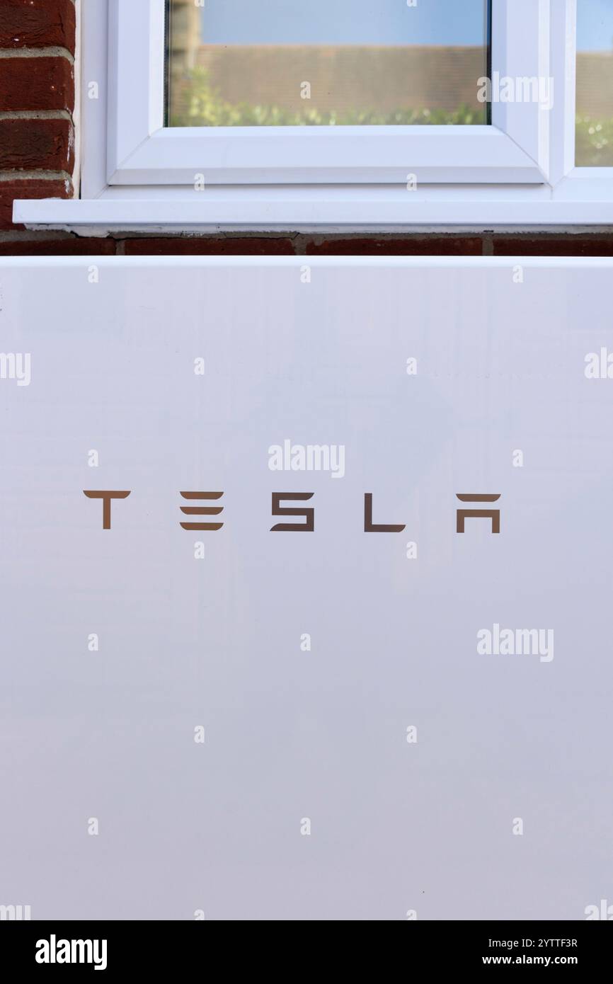 Solar powered Tesla Powerwall 2 rechargeable electric battery unit ...