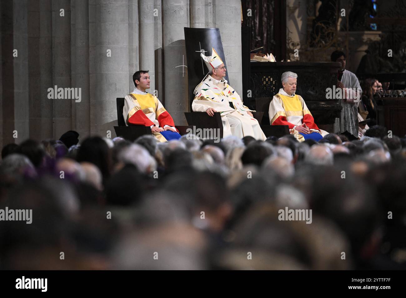 Paris, France. 8th Dec, 2024. The Archbishop of Paris Laurent Ulrich ...
