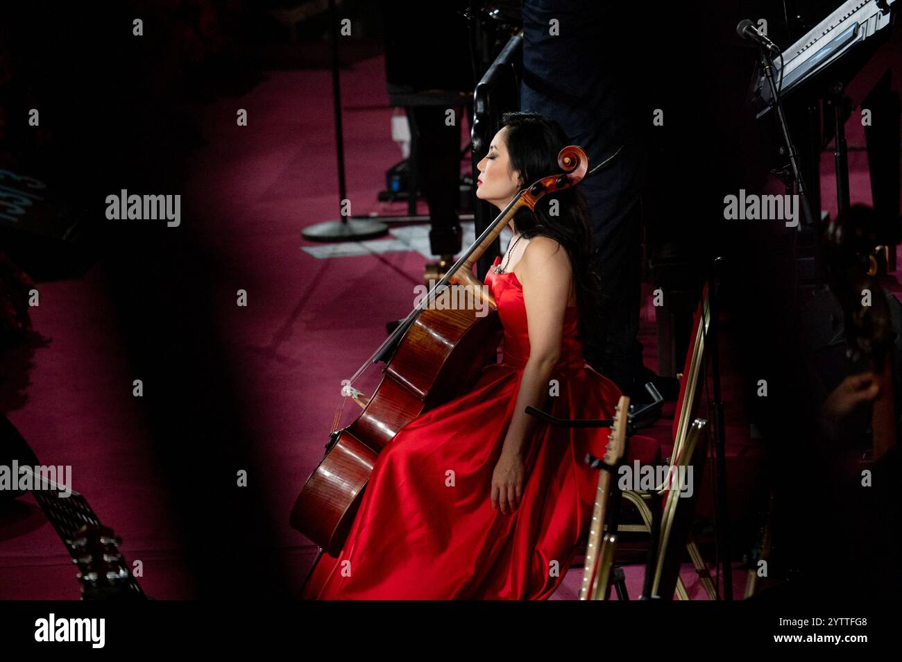 Cellist Tina Guo attends Vatican's 'Concert With The Poor' at the Paul ...