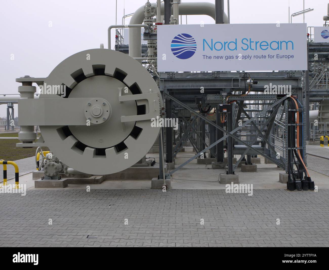 The Nord Stream 1 gas pipe terminal, in Lubmin, north of Germany ...