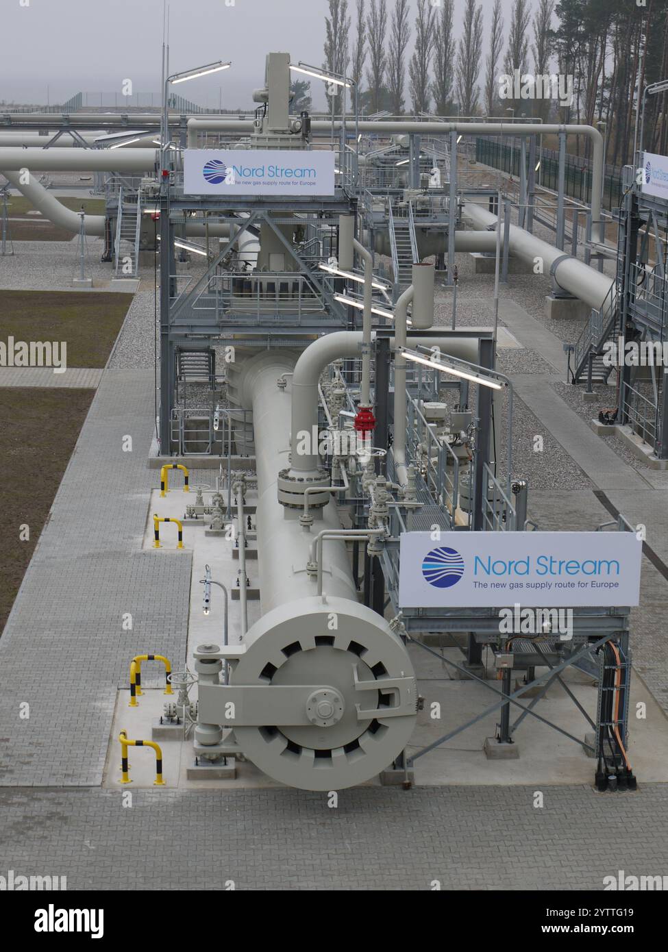 The Nord Stream 1 gas pipe terminal, in Lubmin, north of Germany ...