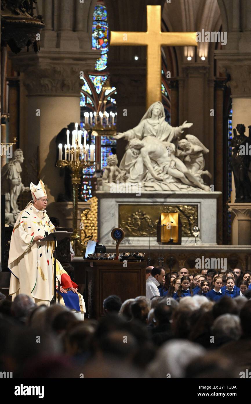 The Archbishop of Paris Laurent Ulrich during the first mass for the ...