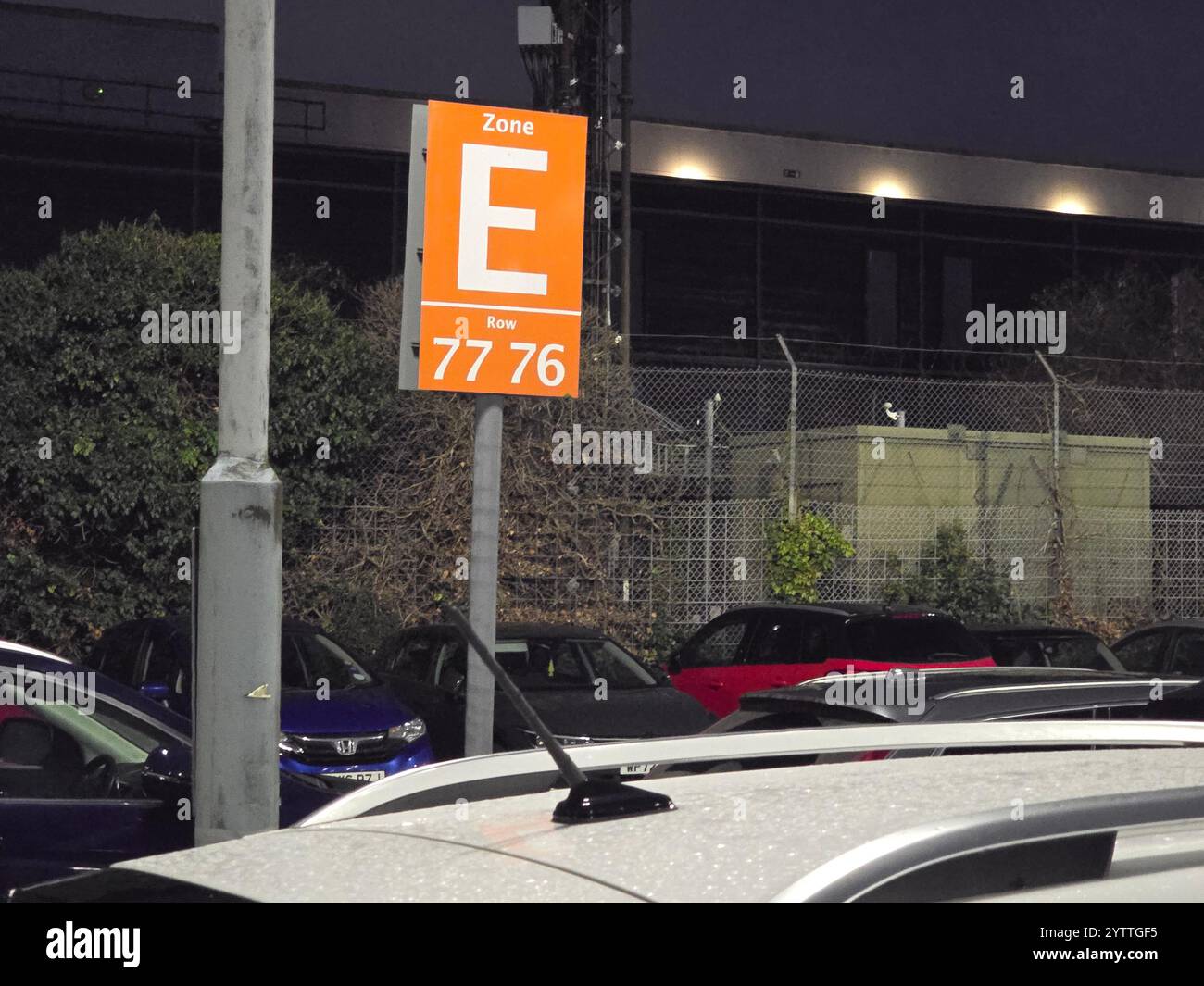 Sign designating an area at the long-term car park at Heathrow airport ...