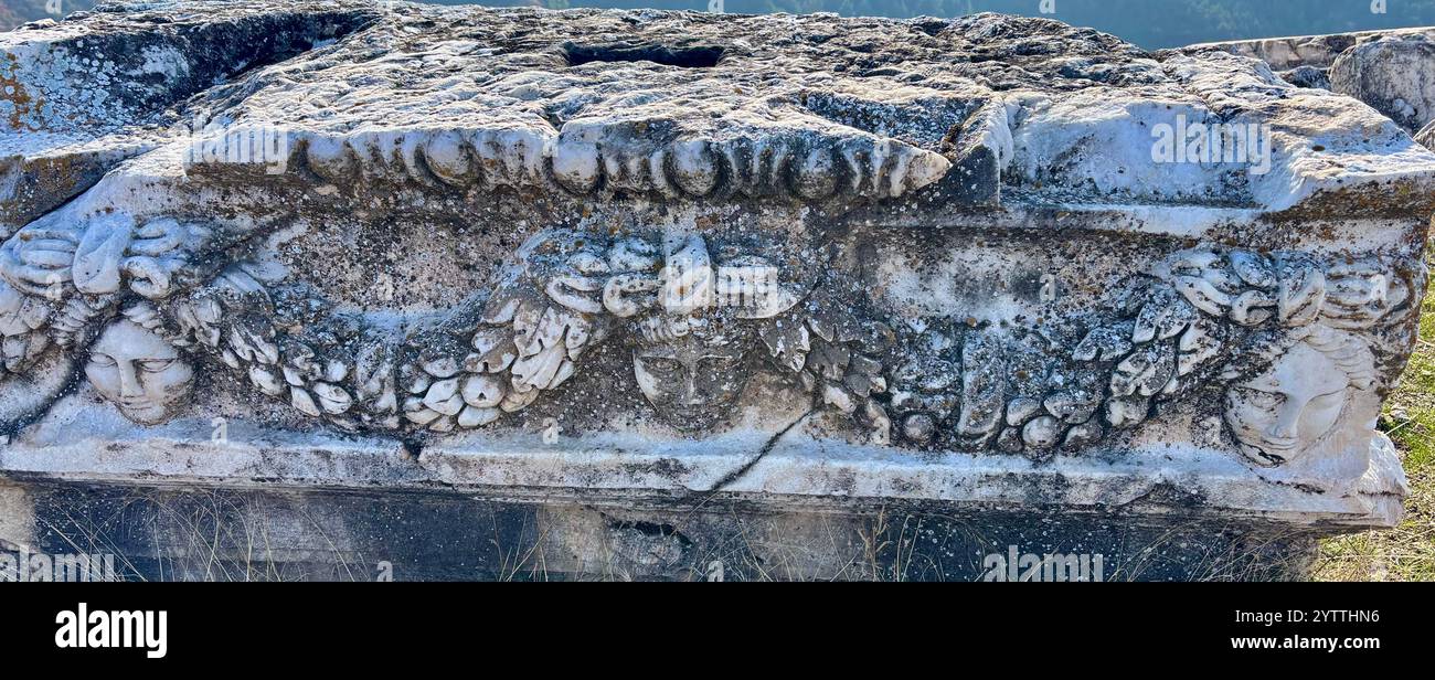 Reliefs in Apollon Lairbenos Temple dedicated to an Anatolian God, this ...
