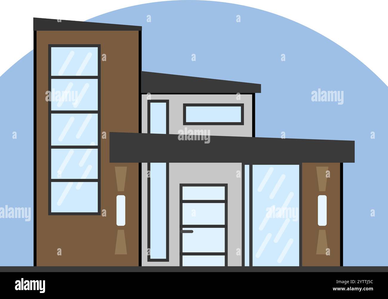 Residential real estate villa - modern and flat clipart animation Stock ...