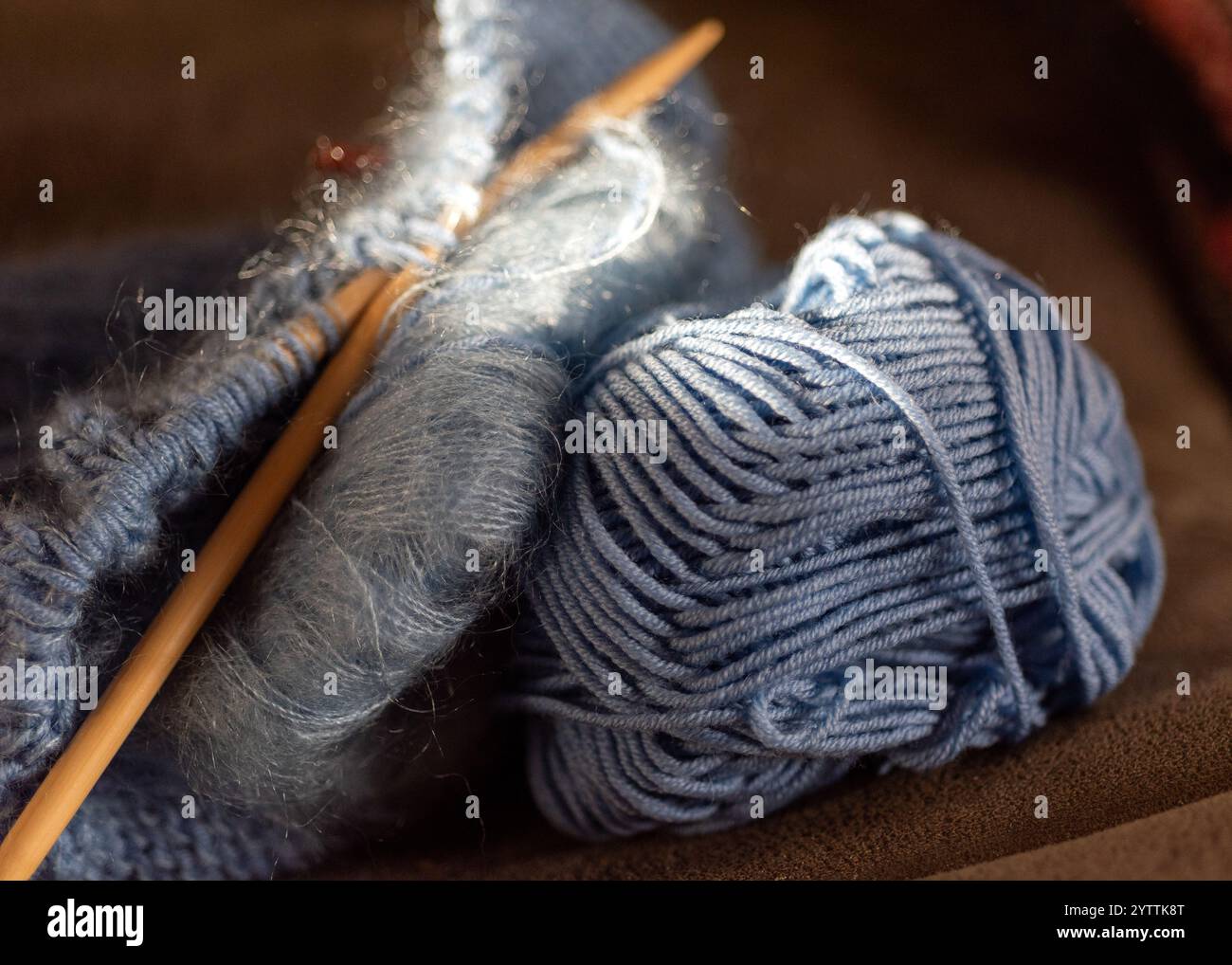 knitted handicraft, beautiful knitting pattern, handicraft concept ...