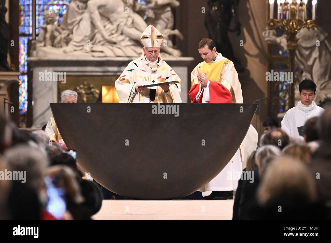 The Archbishop of Paris Laurent Ulrich during the first mass for the ...