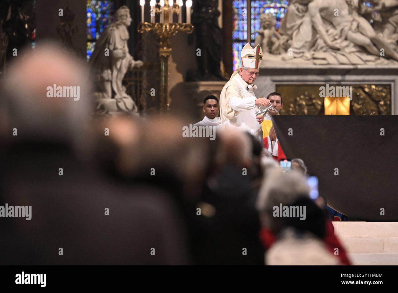 The Archbishop of Paris Laurent Ulrich during the first mass for the ...