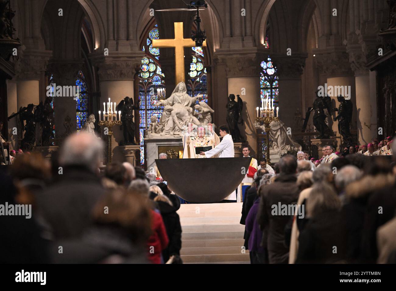 The Archbishop of Paris Laurent Ulrich during the first mass for the ...