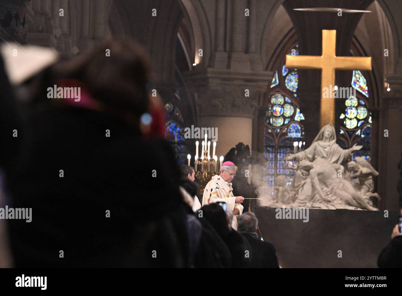 The Archbishop of Paris Laurent Ulrich during the first mass for the ...