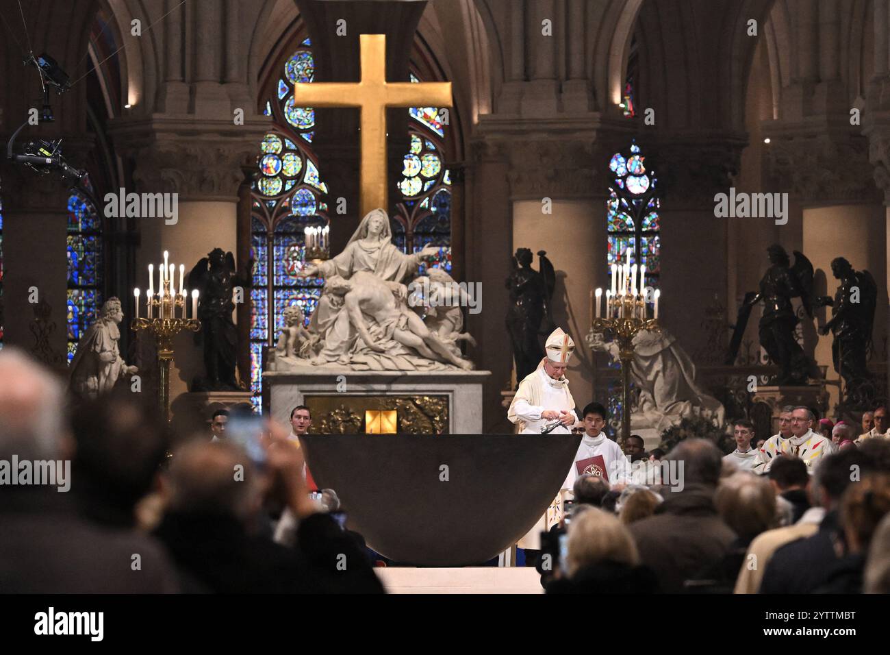 The Archbishop of Paris Laurent Ulrich during the first mass for the ...