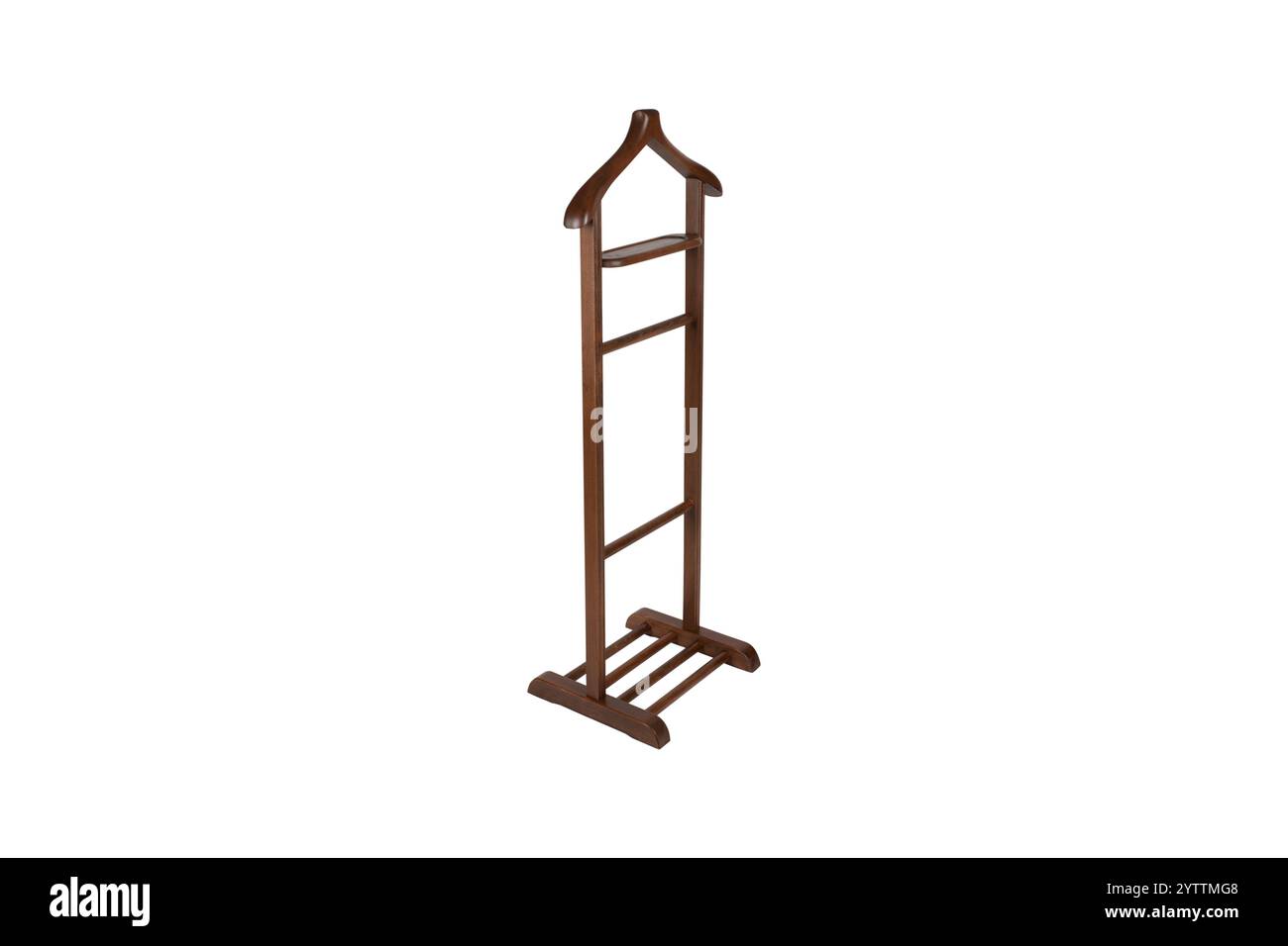 Elegant Wooden Valet Stand with Hanger and Storage Racks for Clothes ...