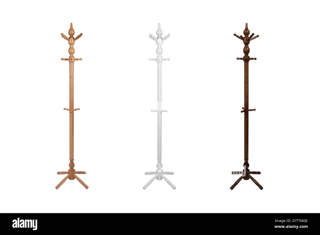 Traditional Wooden Coat Rack Stand with Multiple Hooks, Vintage Style ...