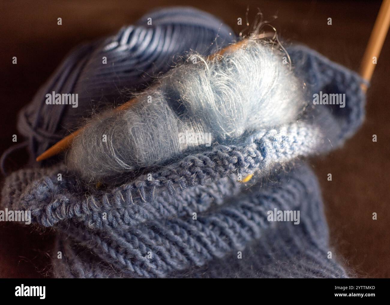 knitted handicraft, beautiful knitting pattern, handicraft concept ...