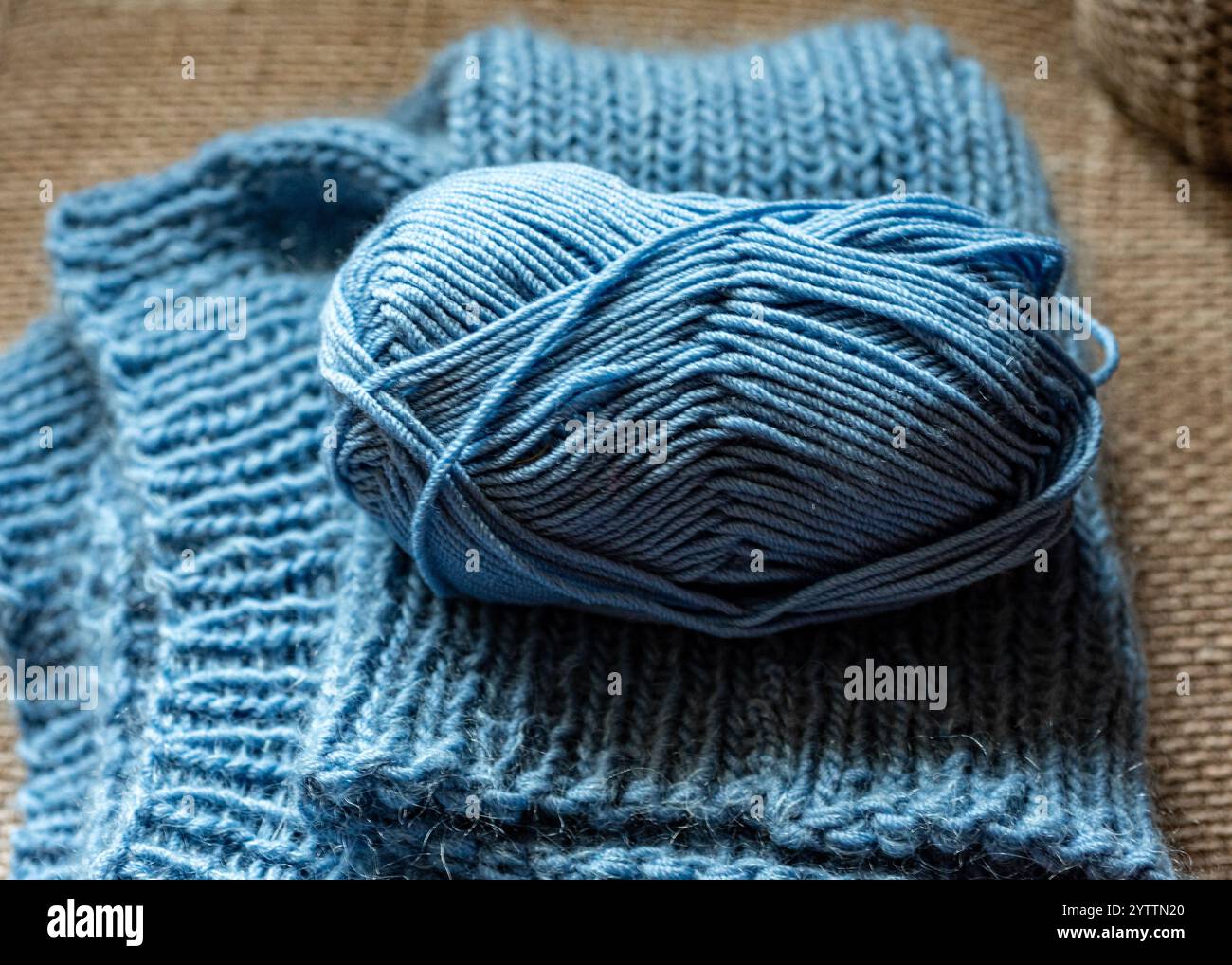 knitted handicraft, beautiful knitting pattern, handicraft concept ...