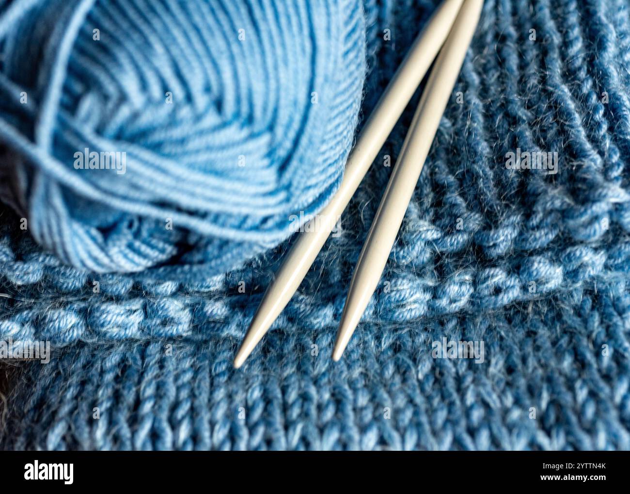 knitted handicraft, beautiful knitting pattern, handicraft concept ...
