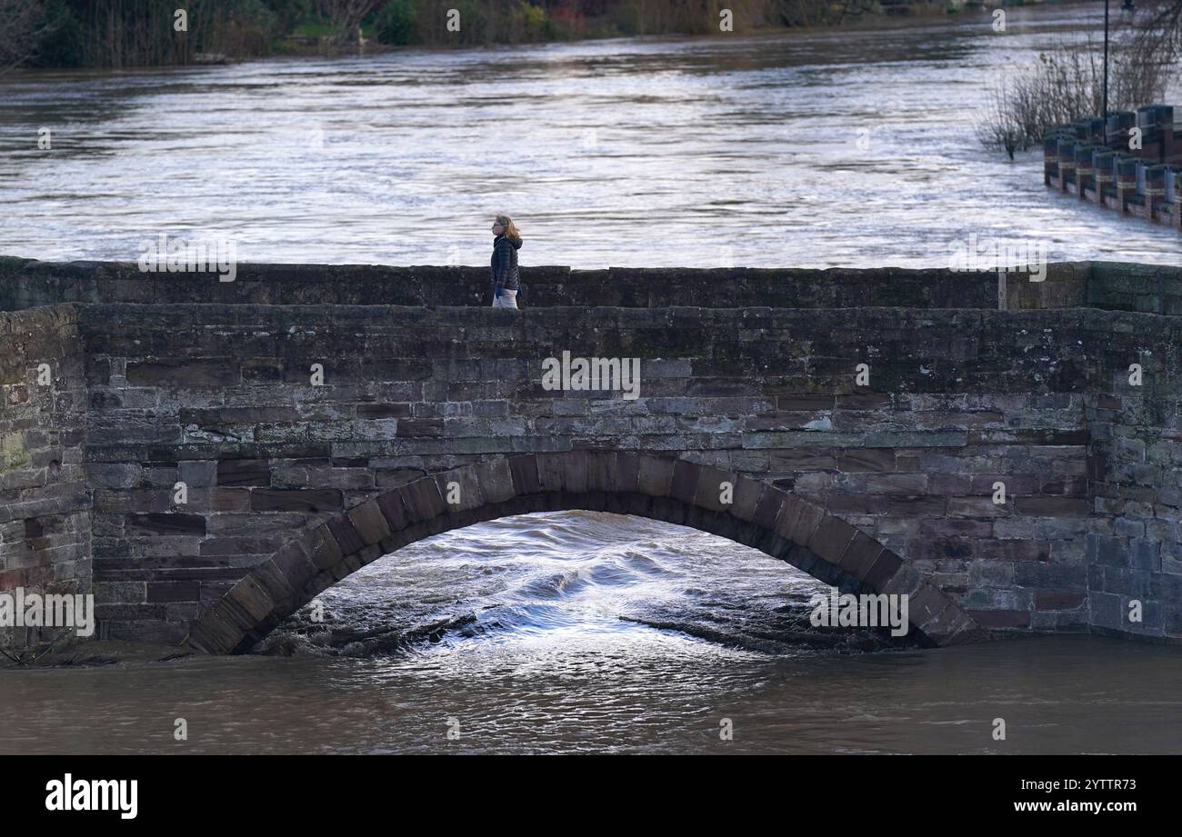 High water levels on the River Wye in Hereford which has burst it's ...
