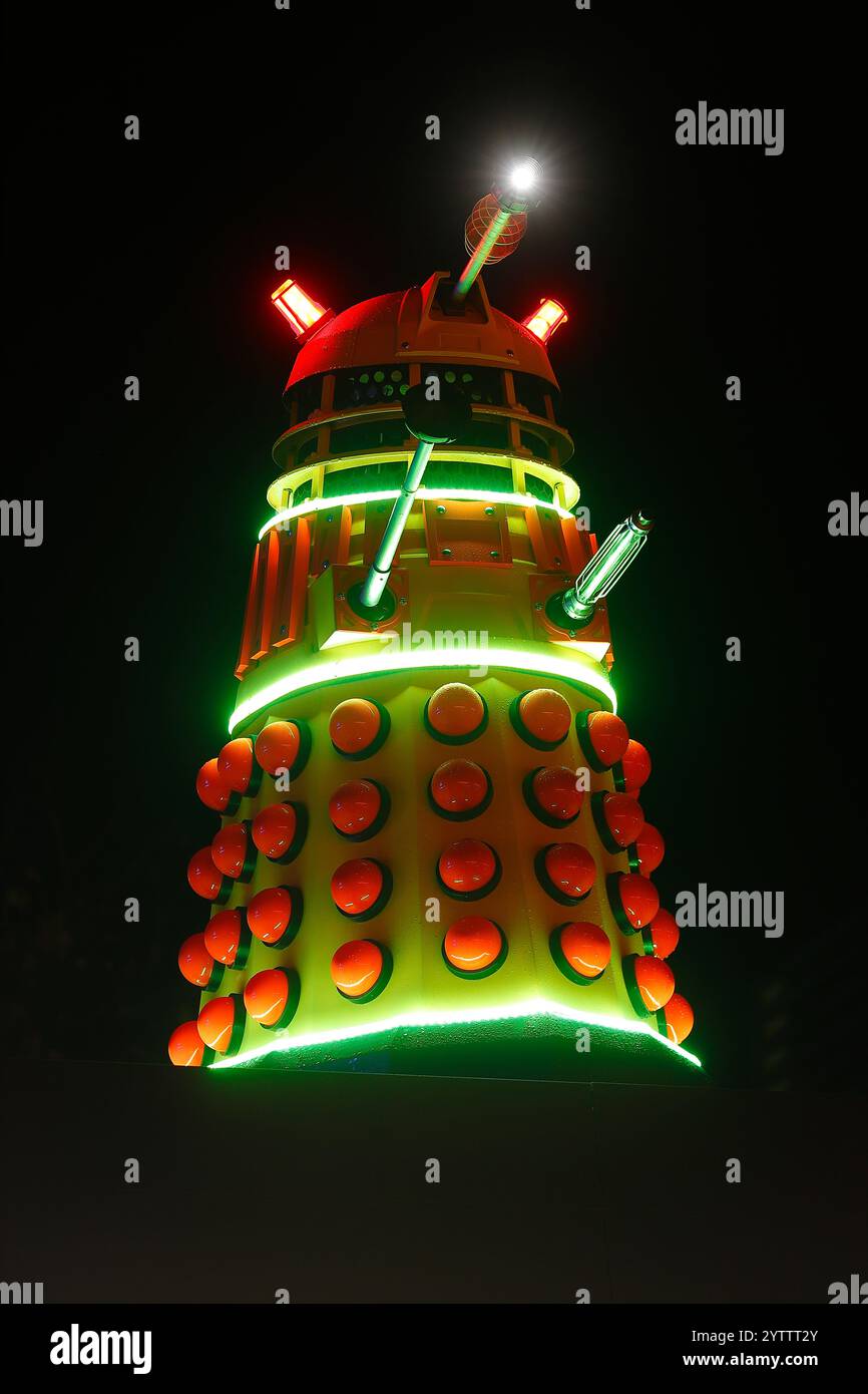 Dalek film prop replicas From the TV series Doctor Who on display at ...