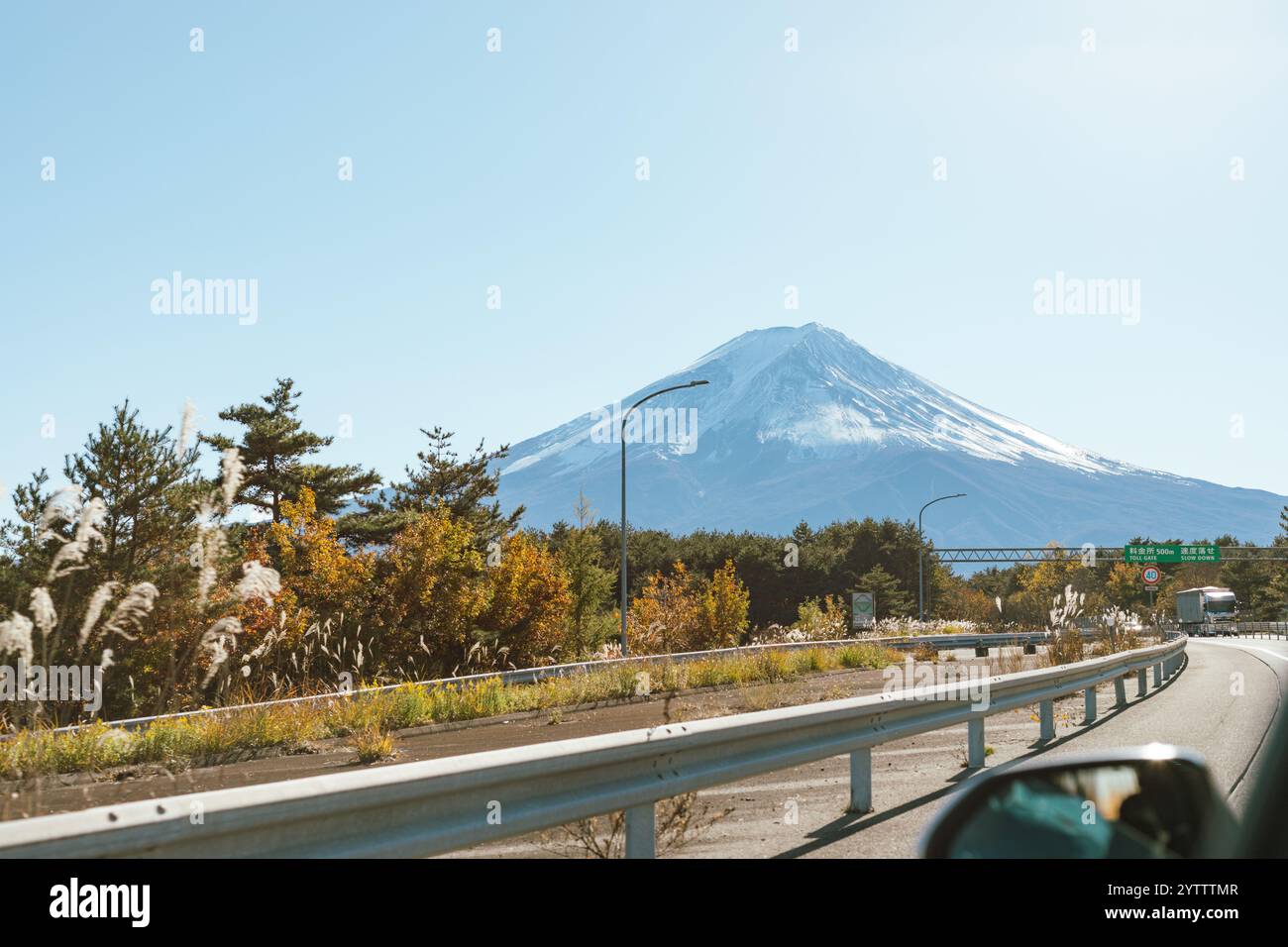 View from window car with Mount fuji in japan Stock Photo - Alamy