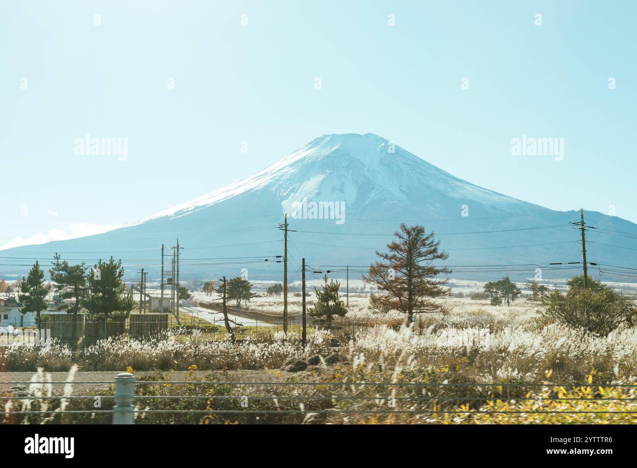 View from window car with Mount fuji in japan Stock Photo - Alamy