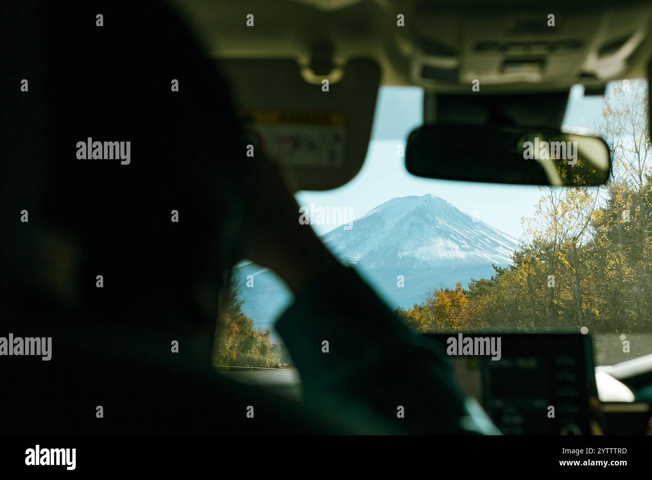 View from window car with Mount fuji in japan Stock Photo - Alamy
