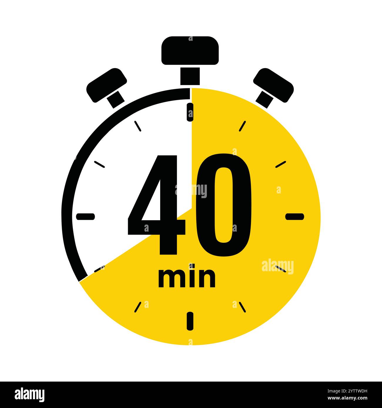 40 Minute Timer and Clock Icons – Stopwatch, Countdown, Chronometer ...