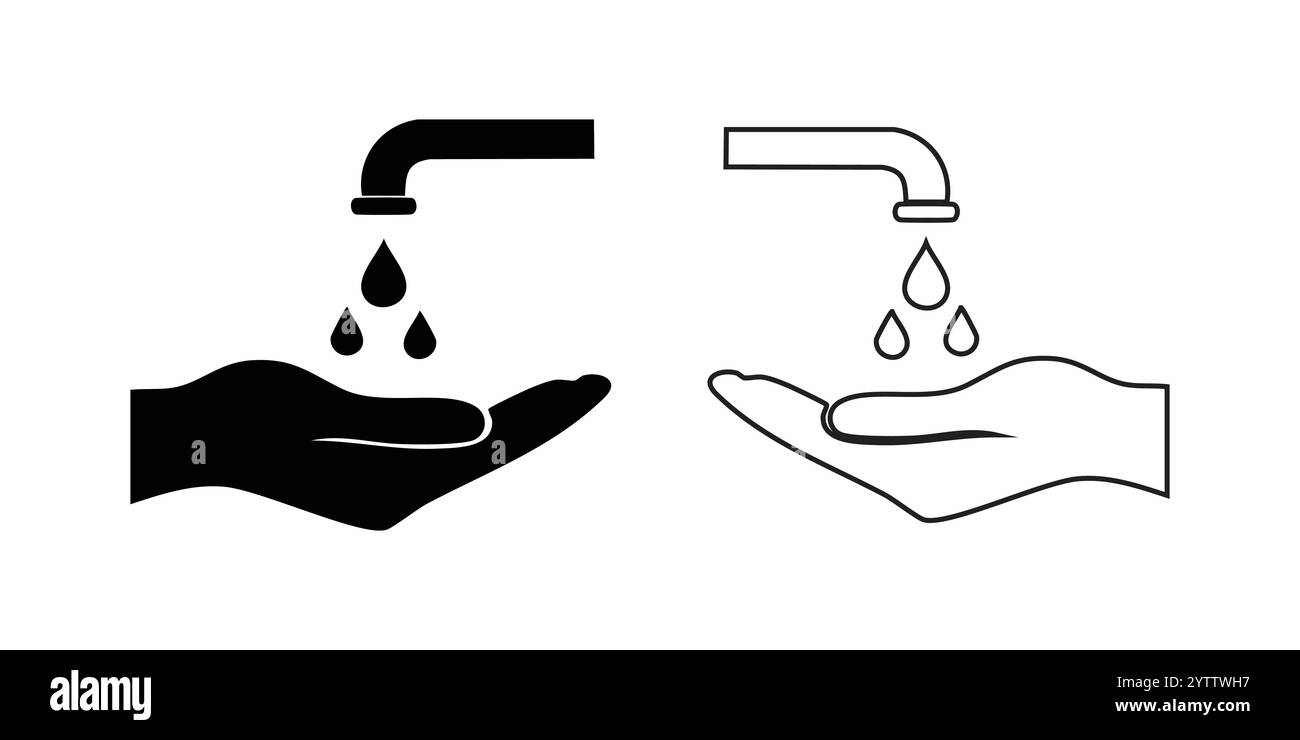 tap - vector icon, silhouette design, water tap set Stock Vector Image ...