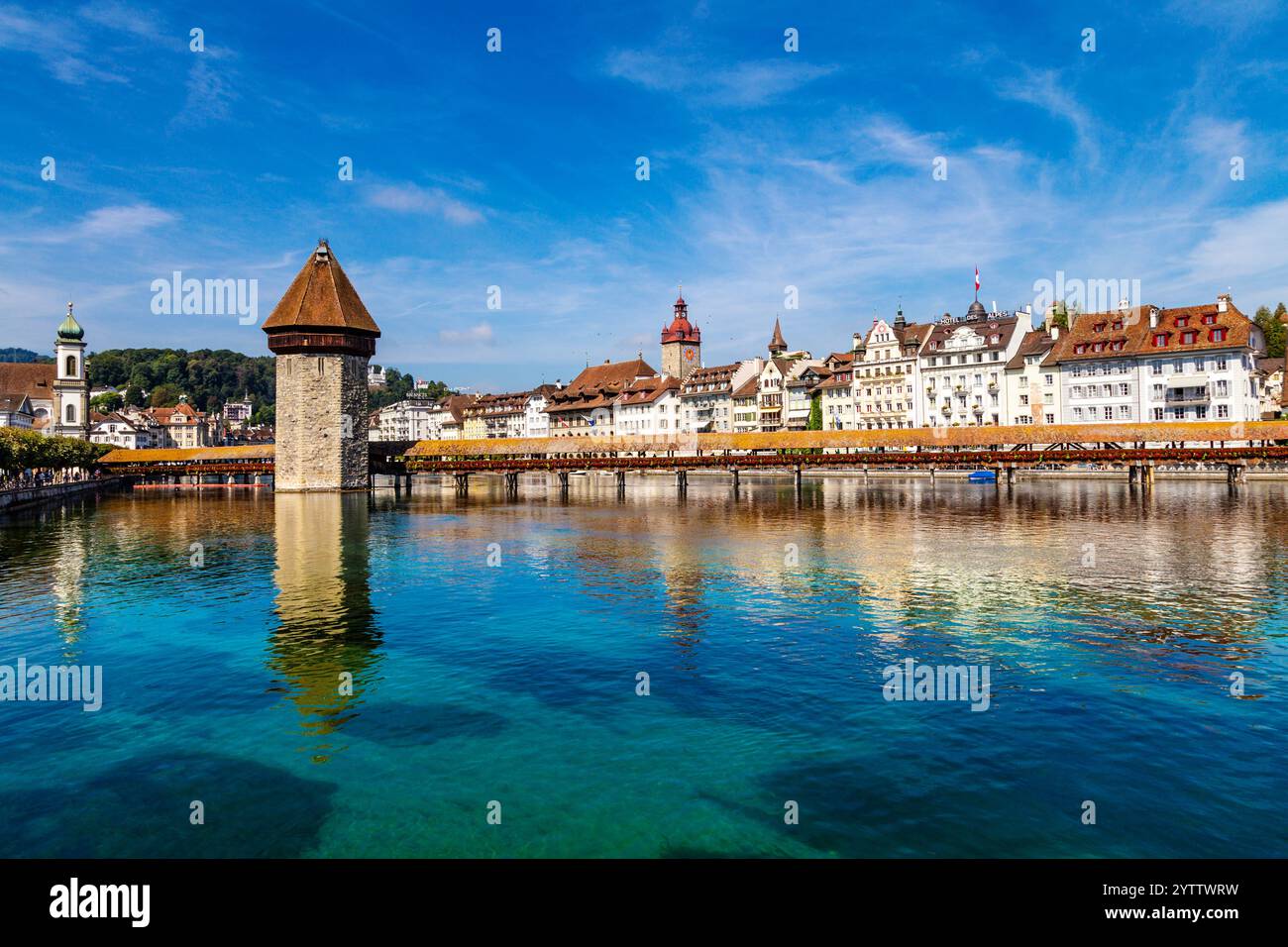 14th century oldest wooden bridge in Europe - Chapel Bridge ... 14th century oldest wooden bridge in Europe - Chapel Bridge ...