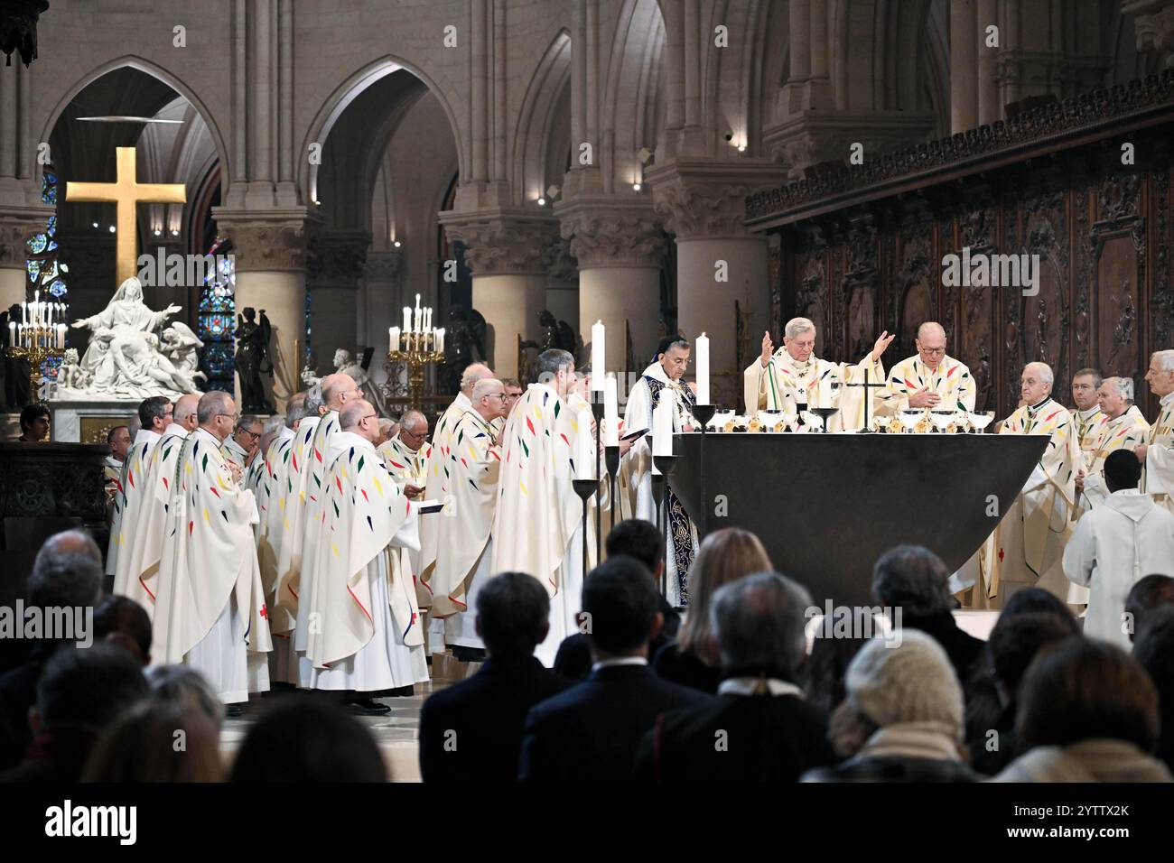 The Archbishop of Paris Laurent Ulrich during the first mass for the ...