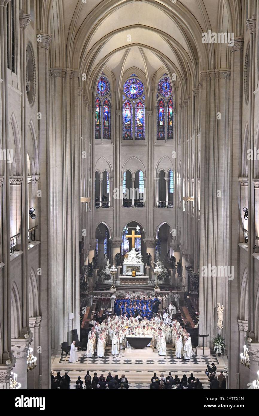 The Archbishop of Paris Laurent Ulrich during the first mass for the ...