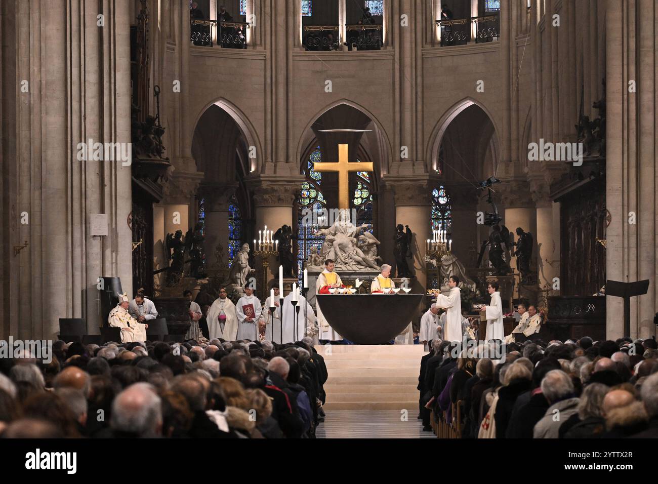 The Archbishop of Paris Laurent Ulrich during the first mass for the ...