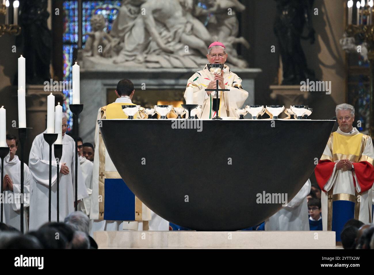 The Archbishop of Paris Laurent Ulrich during the first mass for the ...
