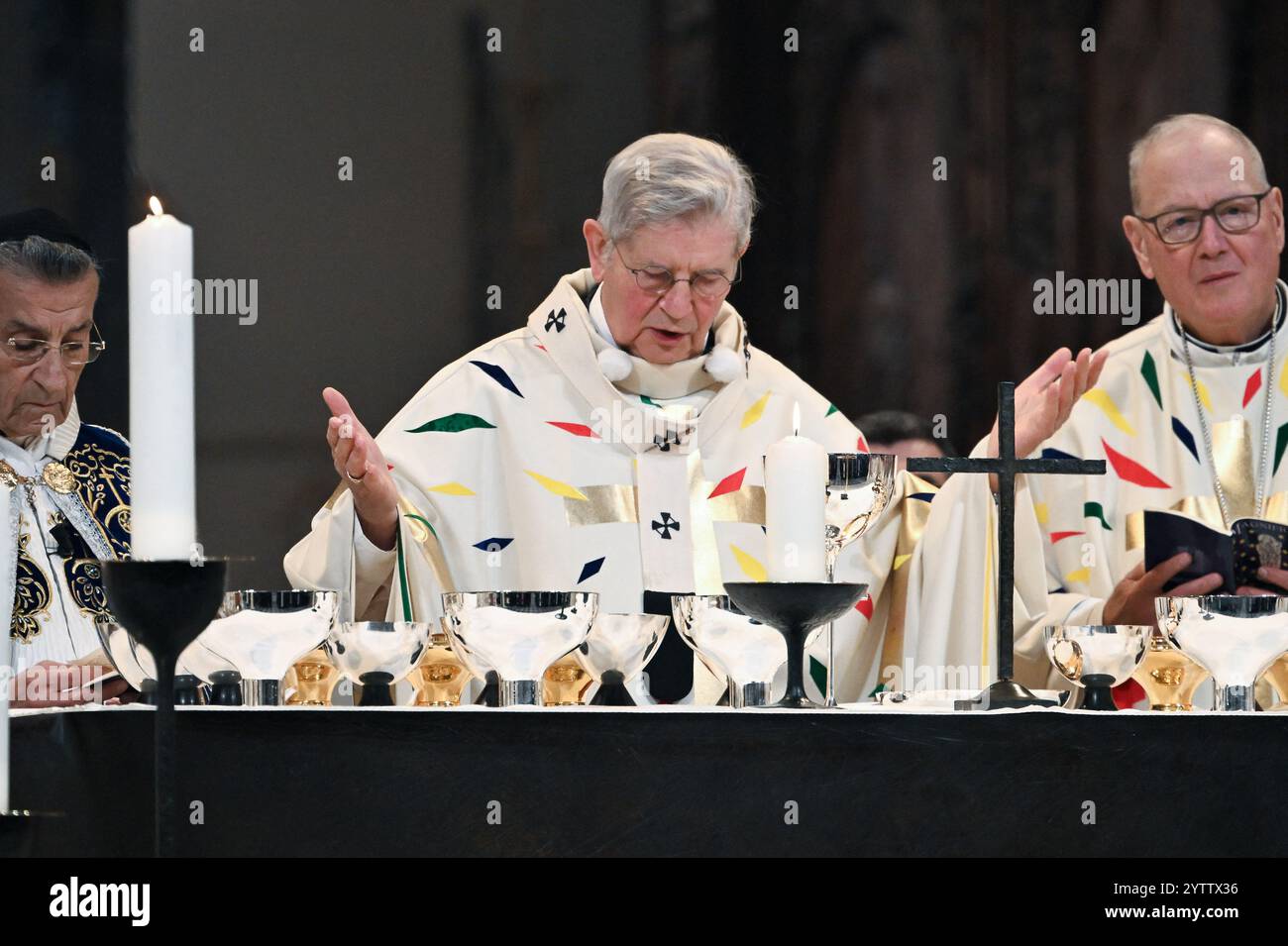 The Archbishop of Paris Laurent Ulrich during the first mass for the ...