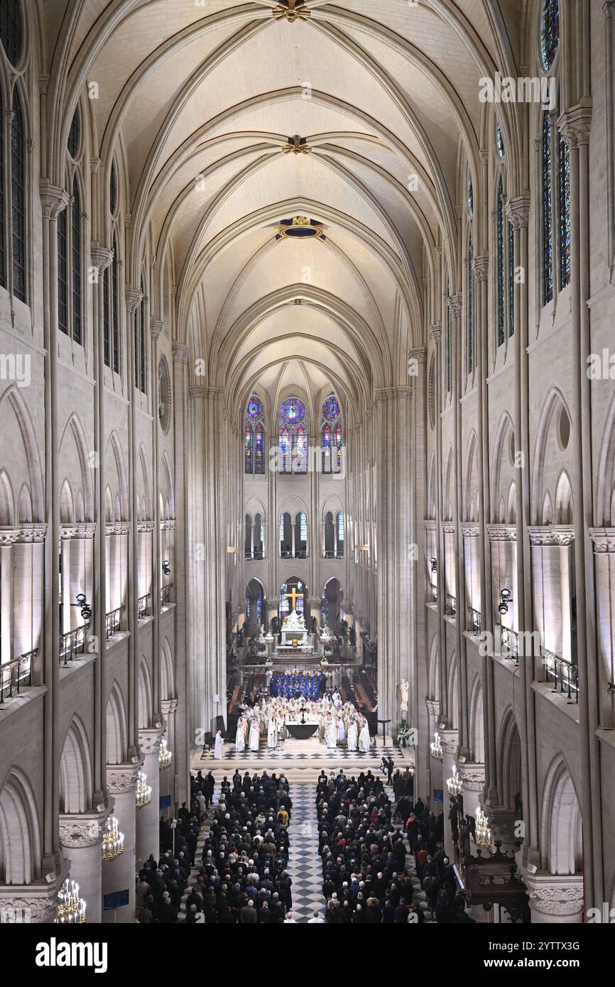 The Archbishop of Paris Laurent Ulrich during the first mass for the ...