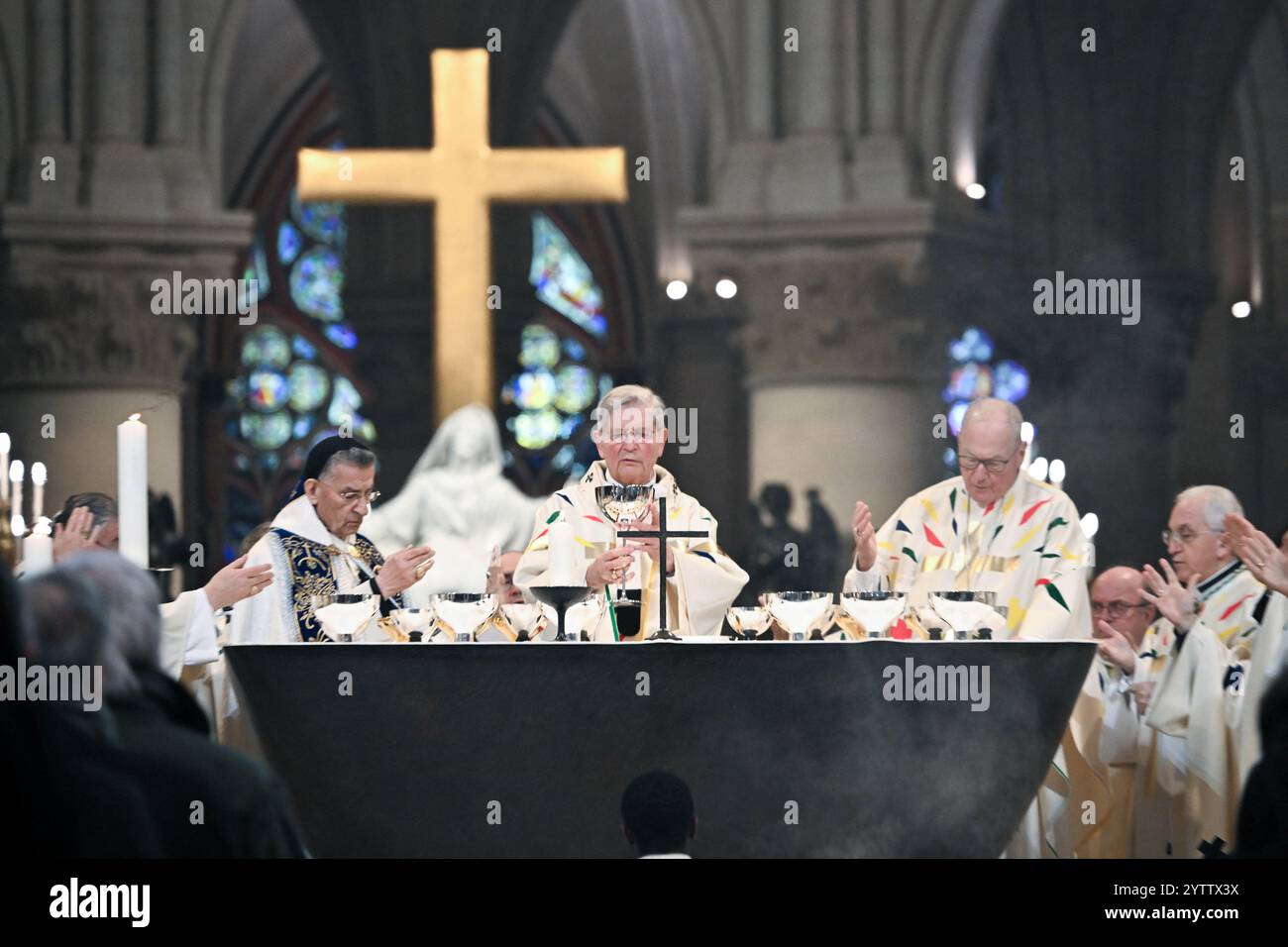 The Archbishop of Paris Laurent Ulrich during the first mass for the ...