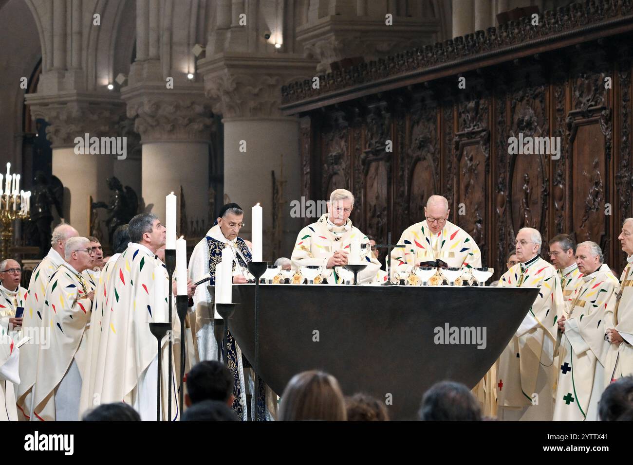 The Archbishop of Paris Laurent Ulrich during the first mass for the ...